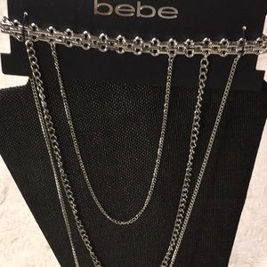 bebe | Jewelry | Nwt Bebe Silver Multi Strand Choker Chain 4 | Poshmark